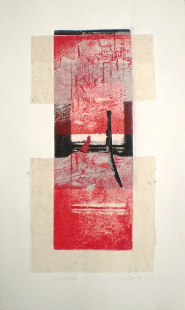 Abstract Landscape Etching (intaglio, chine-colle, collage) ‘Triptych ...